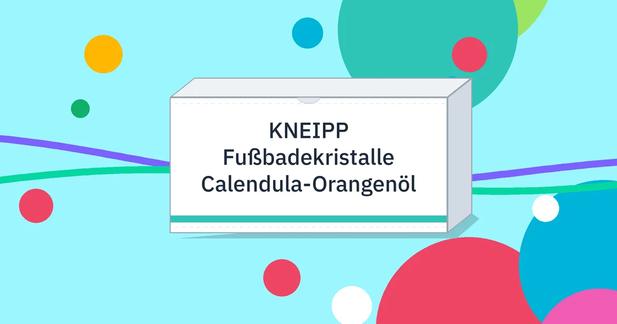 Symbolbild: Packung mit der Aufschrift KNEIPP Fußbadekristalle Calendula-Orangenöl (PZN 11587250) – Verfügbarkeit und Bezug in Apotheken in Frankfurt am Main