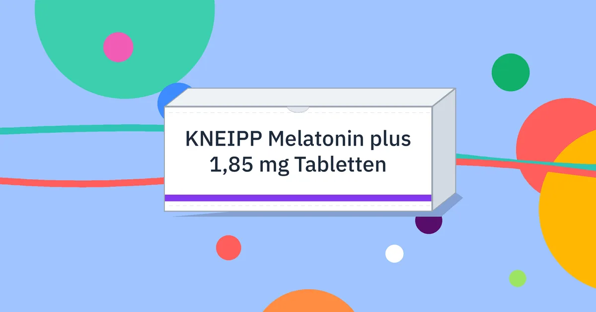 Symbolbild: Packung mit der Aufschrift KNEIPP Melatonin plus 1,85 mg Tabletten (PZN 18265762) – Verfügbarkeit und Bezug in Apotheken in Frankfurt am Main