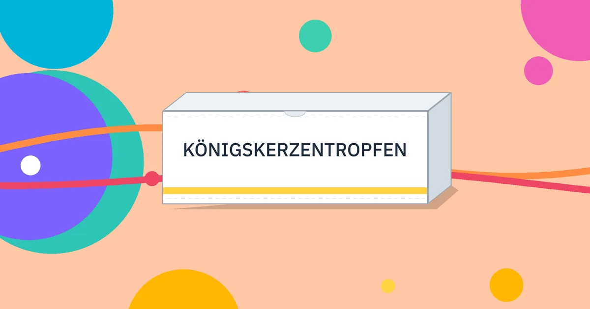 Symbolbild: Packung mit der Aufschrift KÖNIGSKERZENTROPFEN (PZN 11366626) – Verfügbarkeit und Bezug in Apotheken in Frankfurt am Main