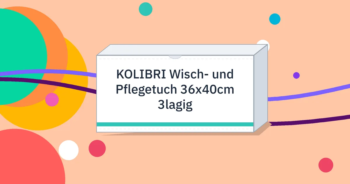 Symbolbild: Packung mit der Aufschrift KOLIBRI Wisch- und Pflegetuch 36x40cm 3lagig (PZN 09445198) – Verfügbarkeit und Bezug in Apotheken in Frankfurt am Main
