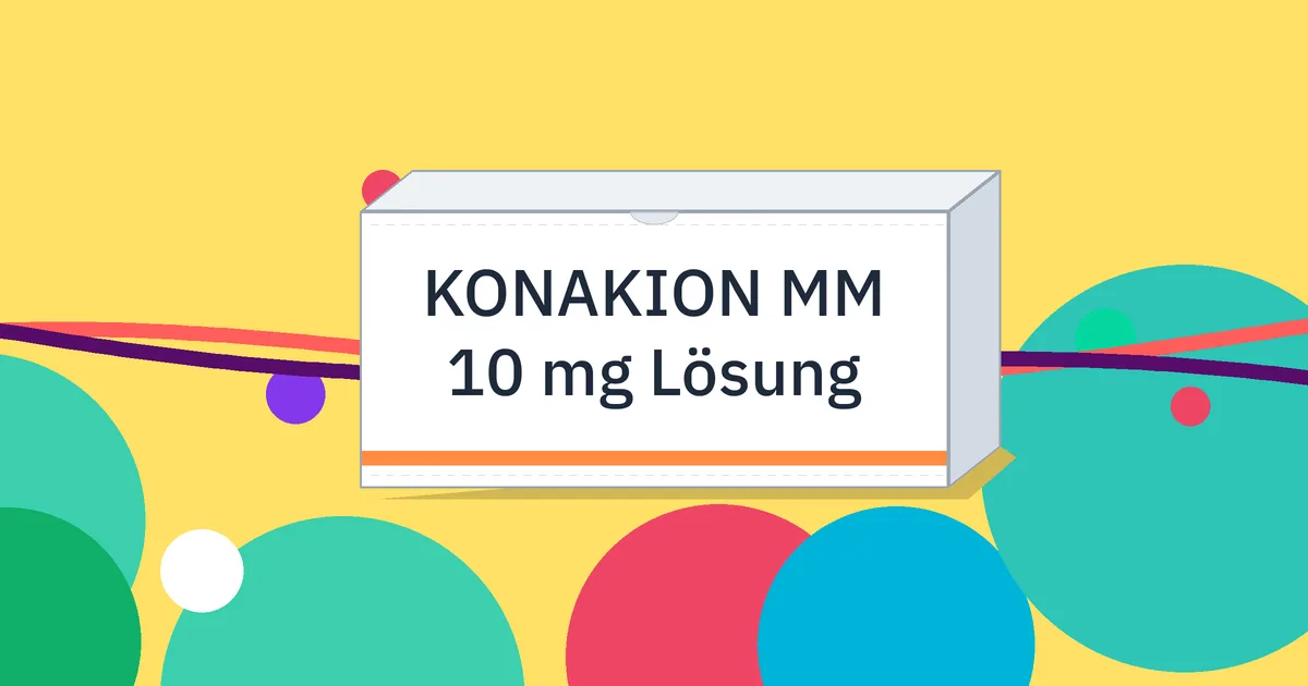 Symbolbild: Packung mit der Aufschrift KONAKION MM 10 mg Lösung (PZN 17386280) – Verfügbarkeit und Bezug in Apotheken in Frankfurt am Main