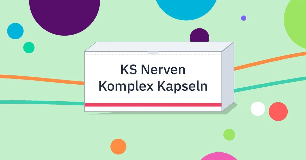 Symbolbild: Packung mit der Aufschrift KS Nerven Komplex Kapseln (PZN 20583676) – Verfügbarkeit und Bezug in Apotheken in Frankfurt am Main