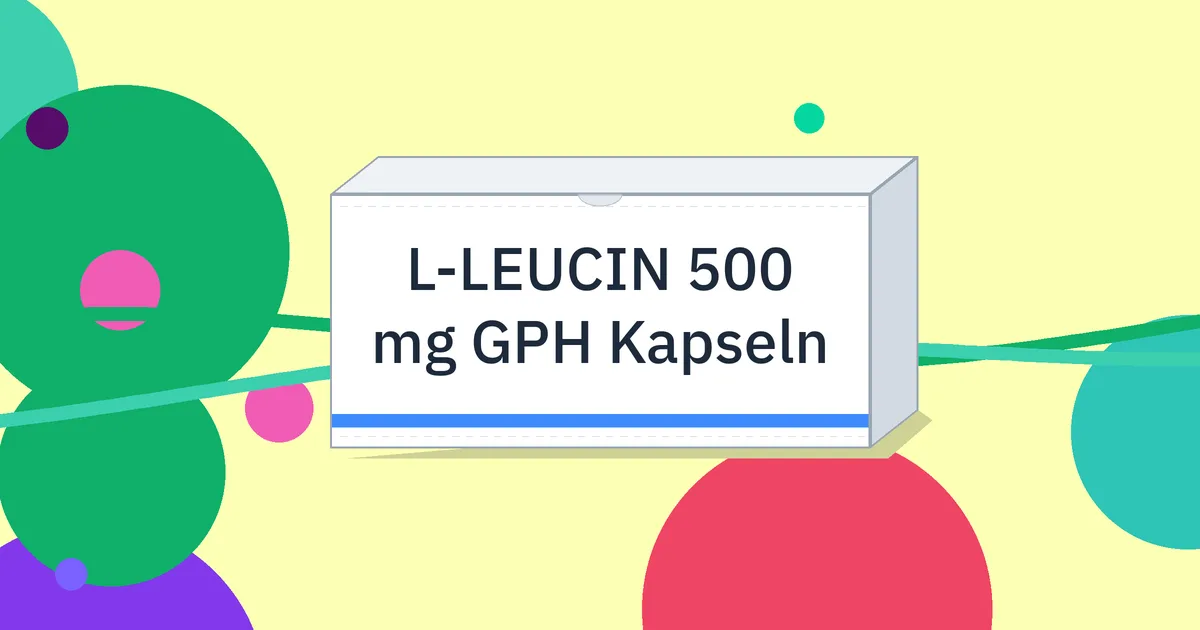 Symbolbild: Packung mit der Aufschrift L-LEUCIN 500 mg GPH Kapseln (PZN 08811011) – Verfügbarkeit und Bezug in Apotheken in Frankfurt am Main