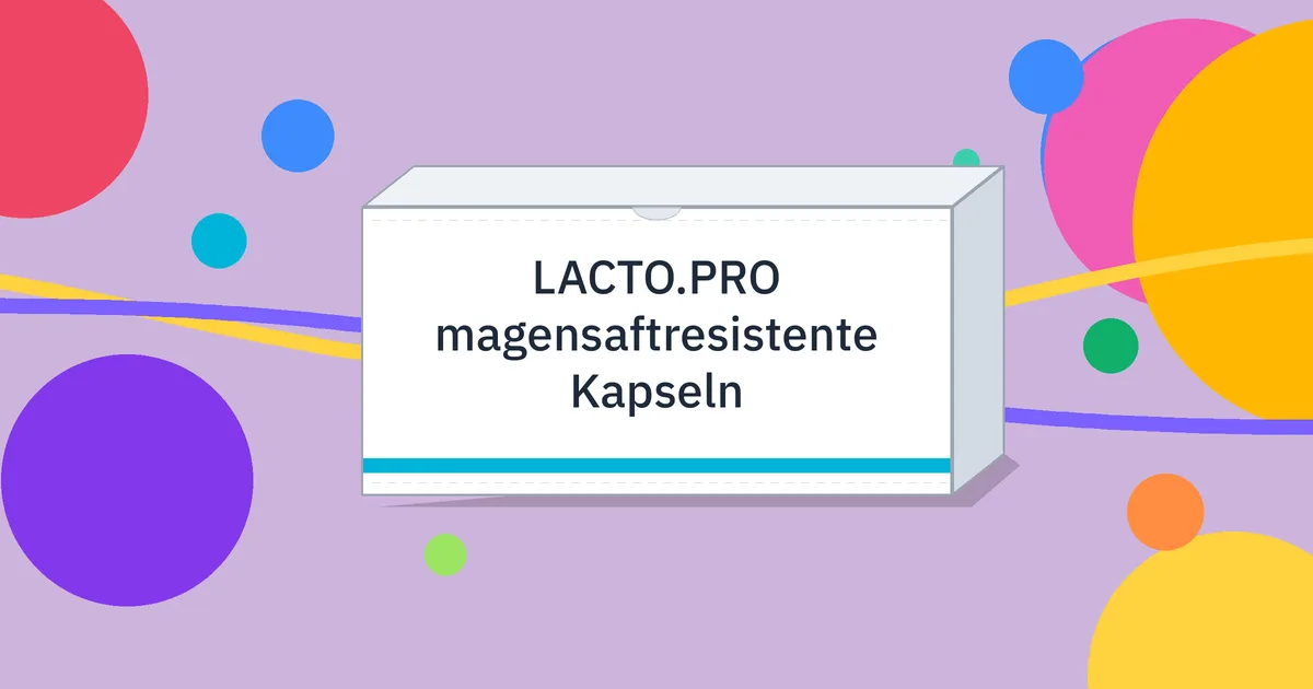 Symbolbild: Packung mit der Aufschrift LACTO.PRO magensaftresistente Kapseln (PZN 19662778) – Verfügbarkeit und Bezug in Apotheken in Frankfurt am Main