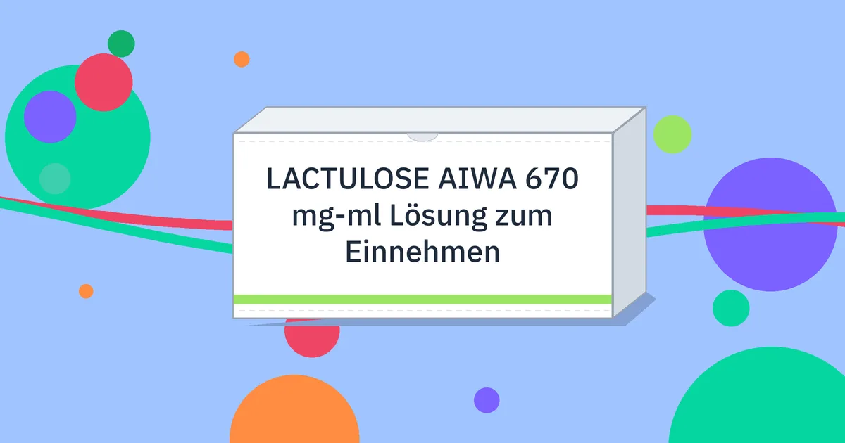 Symbolbild: Packung mit der Aufschrift LACTULOSE AIWA 670 mg-ml Lösung zum Einnehmen (PZN 13165317) – Verfügbarkeit und Bezug in Apotheken in Frankfurt am Main