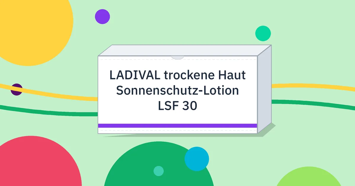 Symbolbild: Packung mit der Aufschrift LADIVAL trockene Haut Sonnenschutz-Lotion LSF 30 (PZN 19099395) – Verfügbarkeit und Bezug in Apotheken in Frankfurt am Main