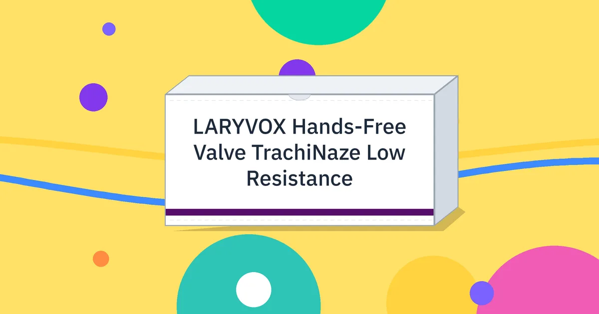 Symbolbild: Packung mit der Aufschrift LARYVOX Hands-Free Valve TrachiNaze Low Resistance (PZN 04723847) – Verfügbarkeit und Bezug in Apotheken in Frankfurt am Main