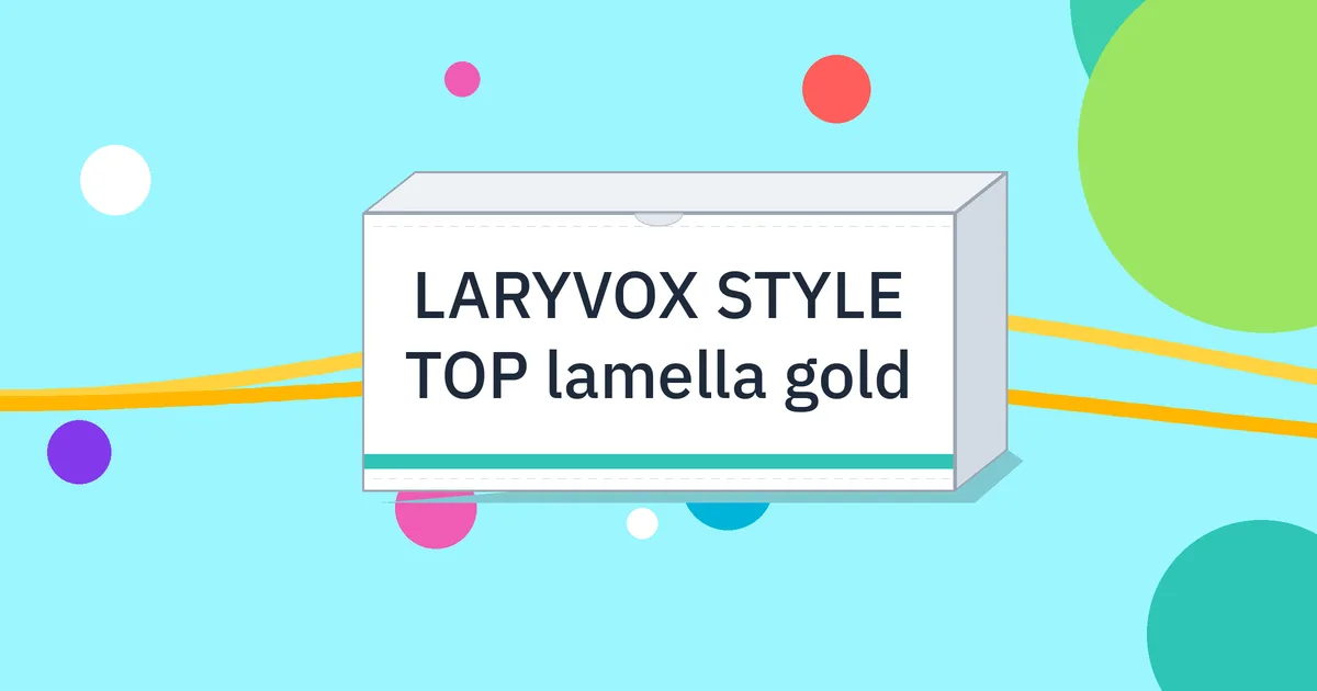Symbolbild: Packung mit der Aufschrift LARYVOX STYLE TOP lamella gold (PZN 11220288) – Verfügbarkeit und Bezug in Apotheken in Frankfurt am Main