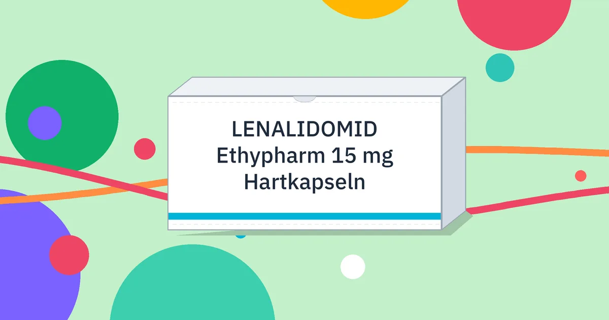 Symbolbild: Packung mit der Aufschrift LENALIDOMID Ethypharm 15 mg Hartkapseln (PZN 17629742) – Verfügbarkeit und Bezug in Apotheken in Frankfurt am Main