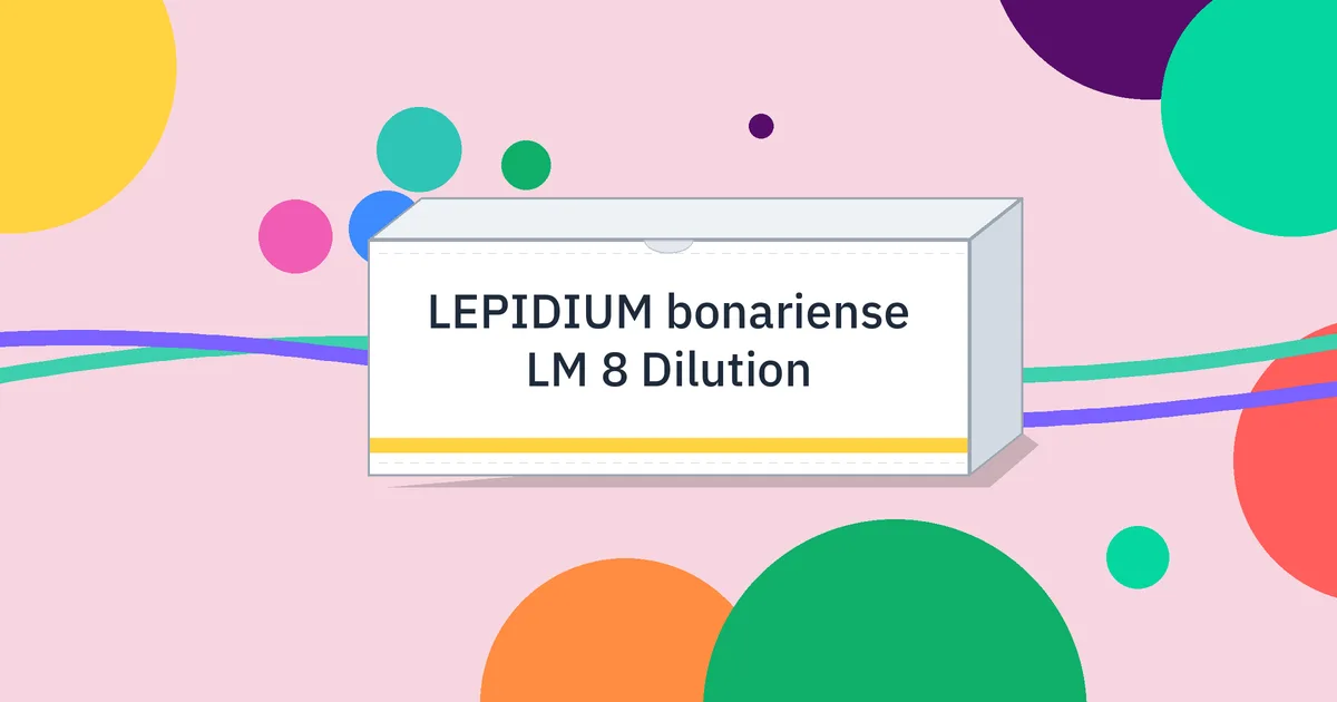 Symbolbild: Packung mit der Aufschrift LEPIDIUM bonariense LM 8 Dilution (PZN 13526293) – Verfügbarkeit und Bezug in Apotheken in Frankfurt am Main