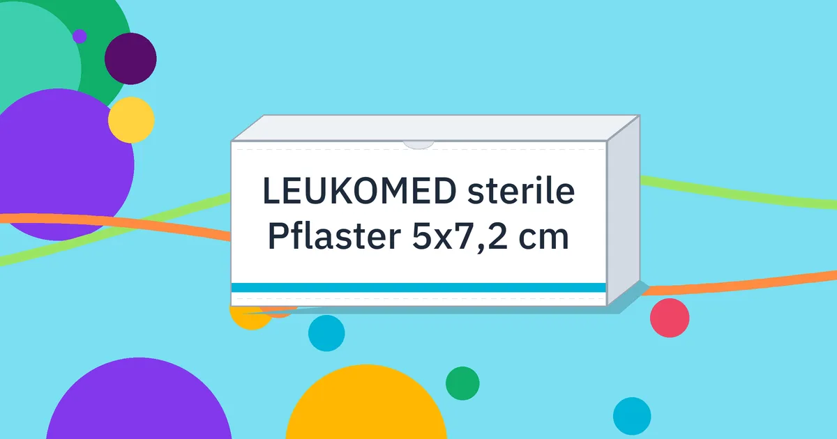 Symbolbild: Packung mit der Aufschrift LEUKOMED sterile Pflaster 5x7,2 cm (PZN 18231148) – Verfügbarkeit und Bezug in Apotheken in Frankfurt am Main
