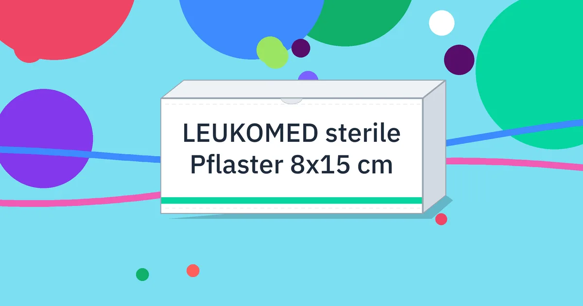 Symbolbild: Packung mit der Aufschrift LEUKOMED sterile Pflaster 8x15 cm (PZN 01178987) – Verfügbarkeit und Bezug in Apotheken in Frankfurt am Main