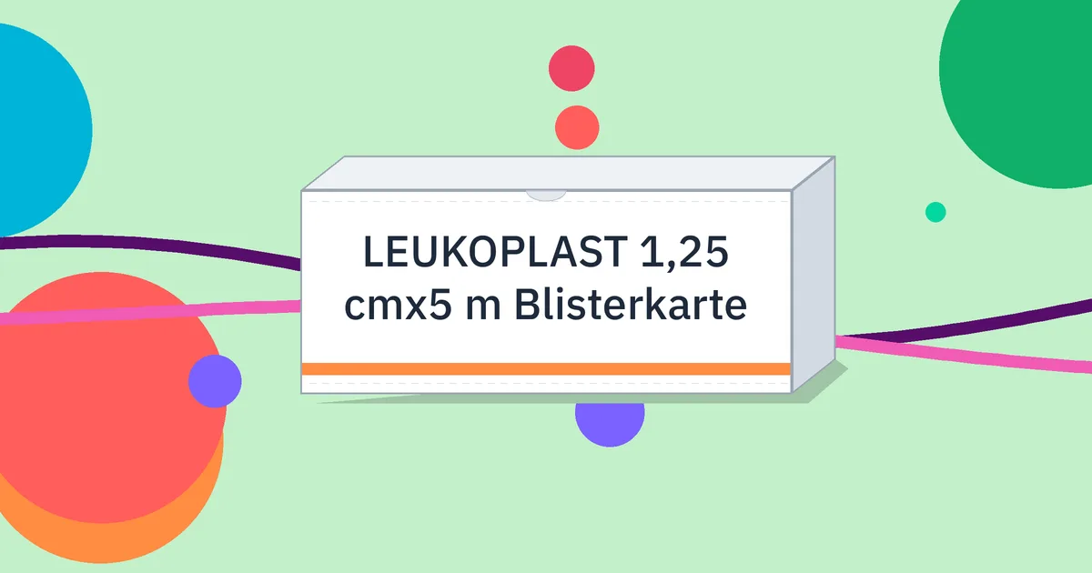 Symbolbild: Packung mit der Aufschrift LEUKOPLAST 1,25 cmx5 m Blisterkarte (PZN 00396096) – Verfügbarkeit und Bezug in Apotheken in Frankfurt am Main