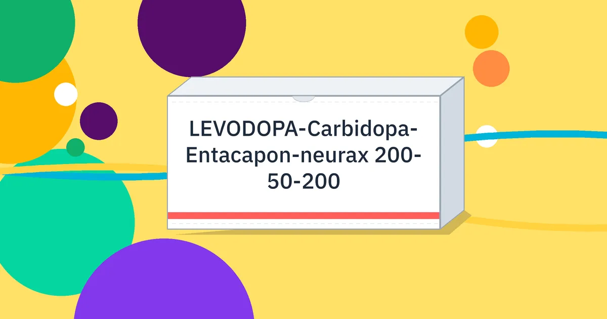 Symbolbild: Packung mit der Aufschrift LEVODOPA-Carbidopa-Entacapon-neurax 200-50-200 (PZN 10303285) – Verfügbarkeit und Bezug in Apotheken in Frankfurt am Main