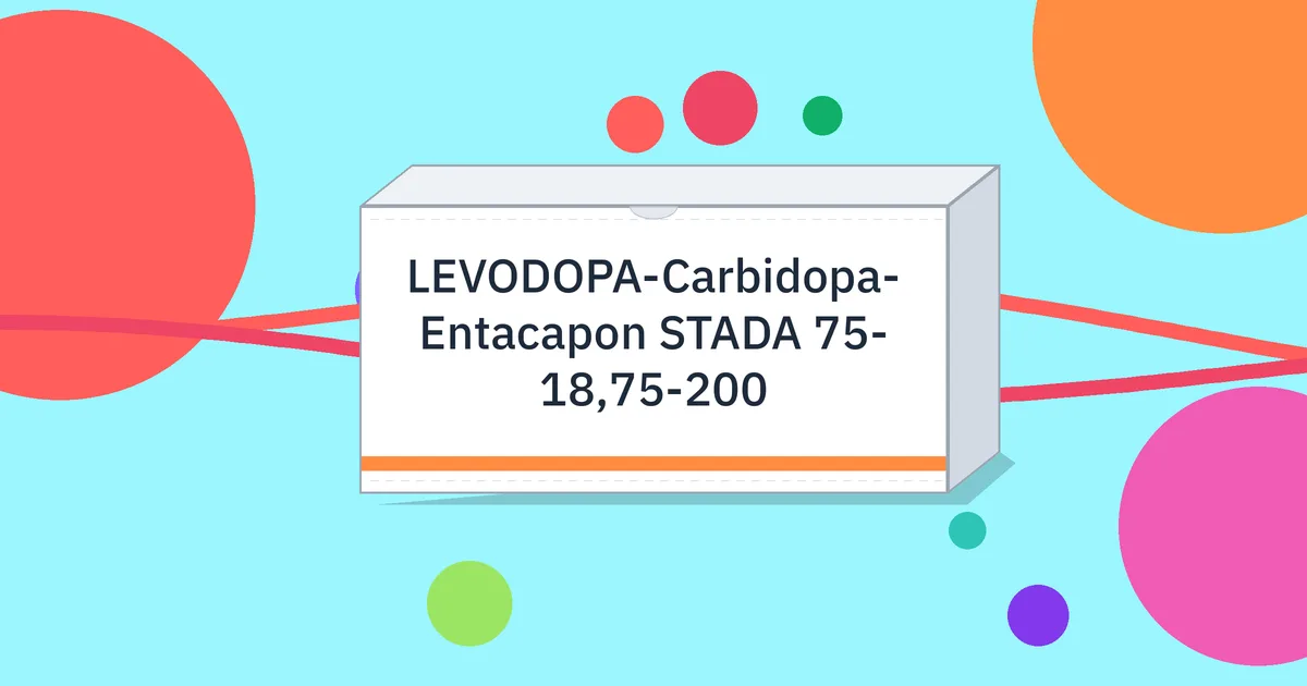 Symbolbild: Packung mit der Aufschrift LEVODOPA-Carbidopa-Entacapon STADA 75-18,75-200 (PZN 10386762) – Verfügbarkeit und Bezug in Apotheken in Frankfurt am Main