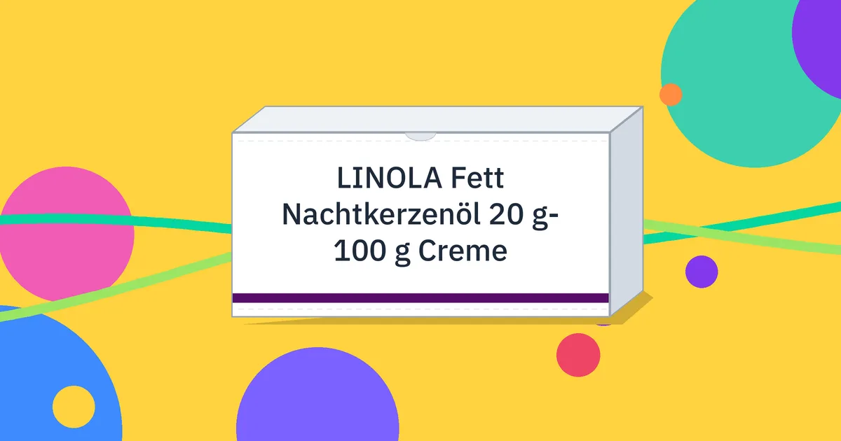 Symbolbild: Packung mit der Aufschrift LINOLA Fett Nachtkerzenöl 20 g-100 g Creme (PZN 19992300) – Verfügbarkeit und Bezug in Apotheken in Frankfurt am Main