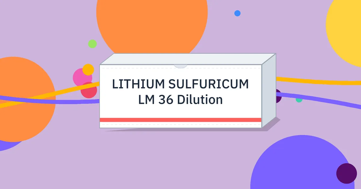Symbolbild: Packung mit der Aufschrift LITHIUM SULFURICUM LM 36 Dilution (PZN 12933151) – Verfügbarkeit und Bezug in Apotheken in Frankfurt am Main