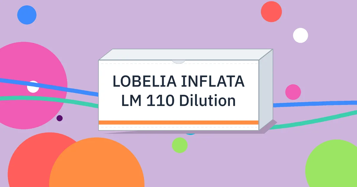 Symbolbild: Packung mit der Aufschrift LOBELIA INFLATA LM 110 Dilution (PZN 13534157) – Verfügbarkeit und Bezug in Apotheken in Frankfurt am Main