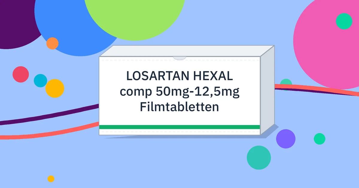 Symbolbild: Packung mit der Aufschrift LOSARTAN HEXAL comp 50mg-12,5mg Filmtabletten (PZN 03249993) – Verfügbarkeit und Bezug in Apotheken in Frankfurt am Main