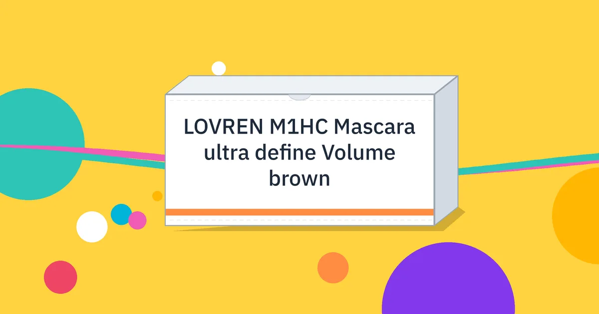 Symbolbild: Packung mit der Aufschrift LOVREN M1HC Mascara ultra define Volume brown (PZN 20862778) – Verfügbarkeit und Bezug in Apotheken in Frankfurt am Main