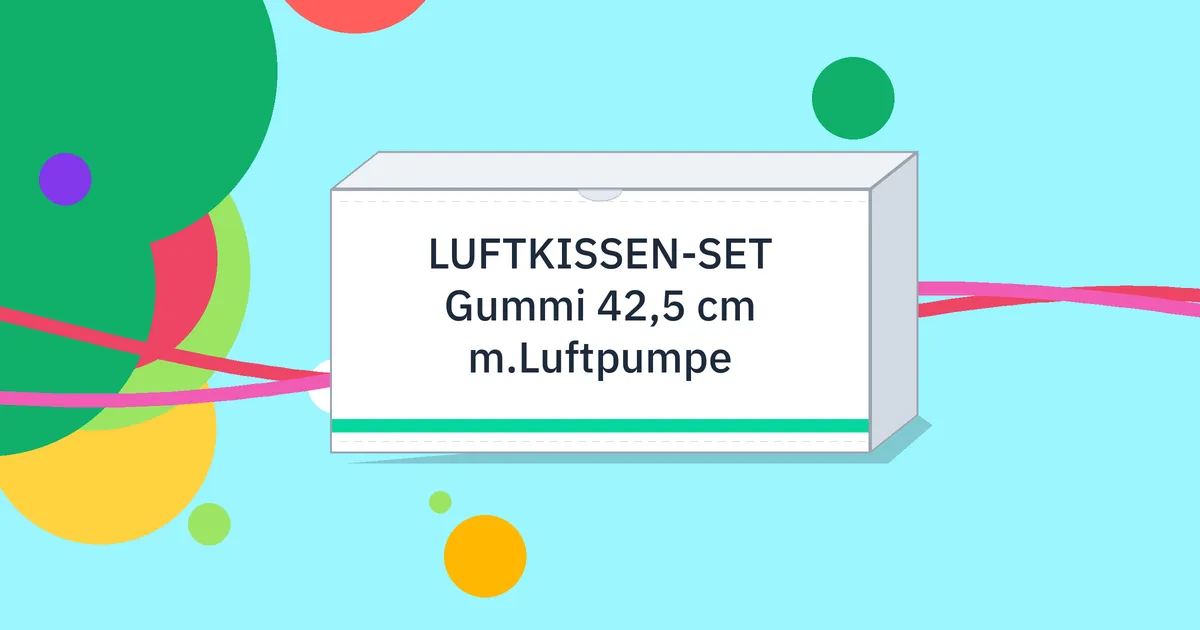 Symbolbild: Packung mit der Aufschrift LUFTKISSEN-SET Gummi 42,5 cm m.Luftpumpe (PZN 00012167) – Verfügbarkeit und Bezug in Apotheken in Frankfurt am Main