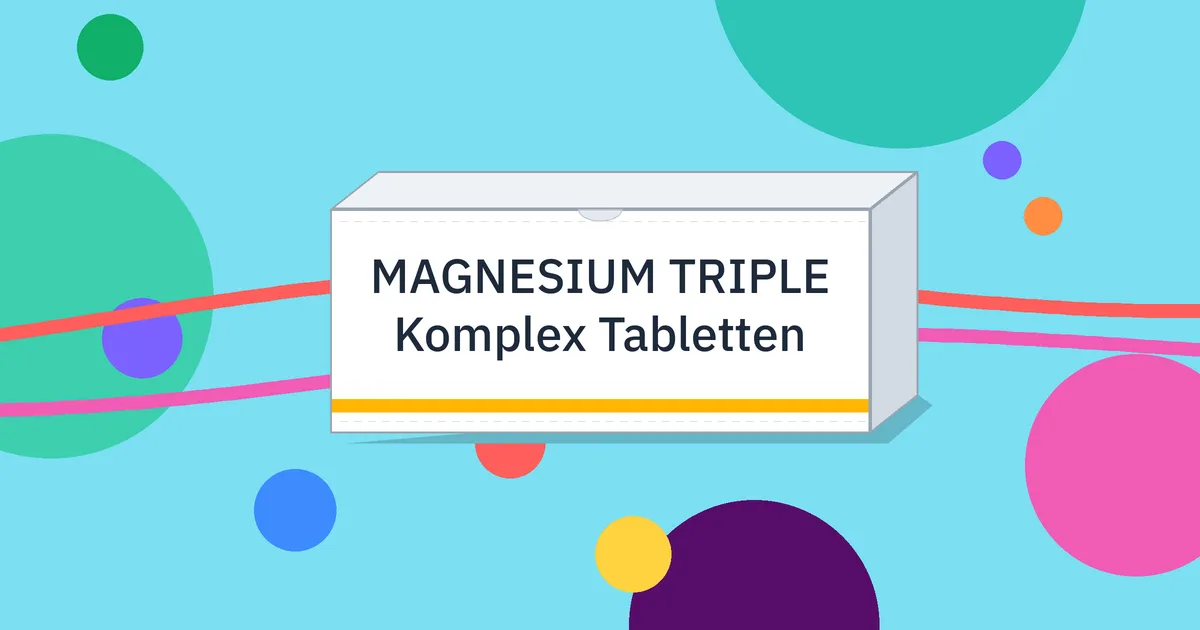 Symbolbild: Packung mit der Aufschrift MAGNESIUM TRIPLE Komplex Tabletten (PZN 20087776) – Verfügbarkeit und Bezug in Apotheken in Frankfurt am Main