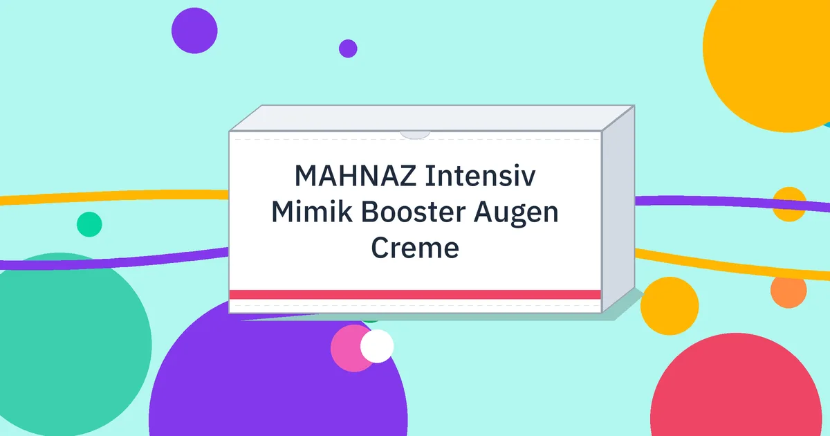 Symbolbild: Packung mit der Aufschrift MAHNAZ Intensiv Mimik Booster Augen Creme (PZN 14854272) – Verfügbarkeit und Bezug in Apotheken in Frankfurt am Main