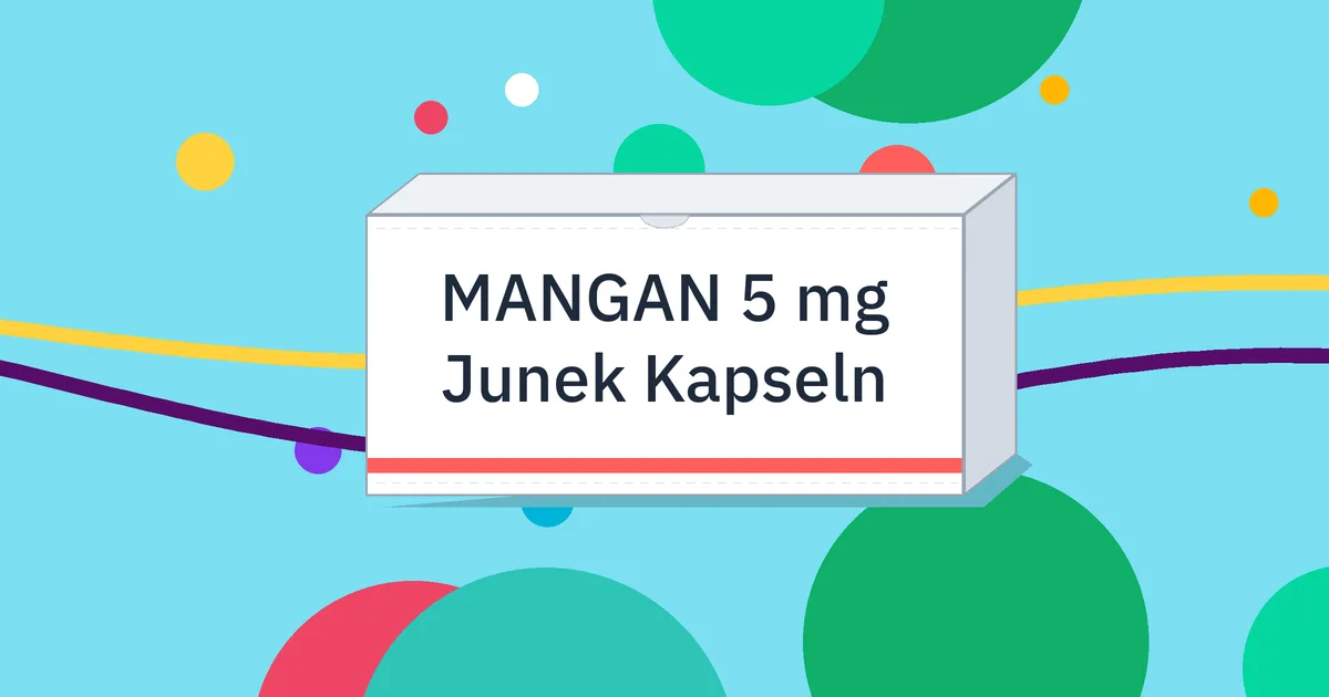 Symbolbild: Packung mit der Aufschrift MANGAN 5 mg Junek Kapseln (PZN 10062806) – Verfügbarkeit und Bezug in Apotheken in Frankfurt am Main