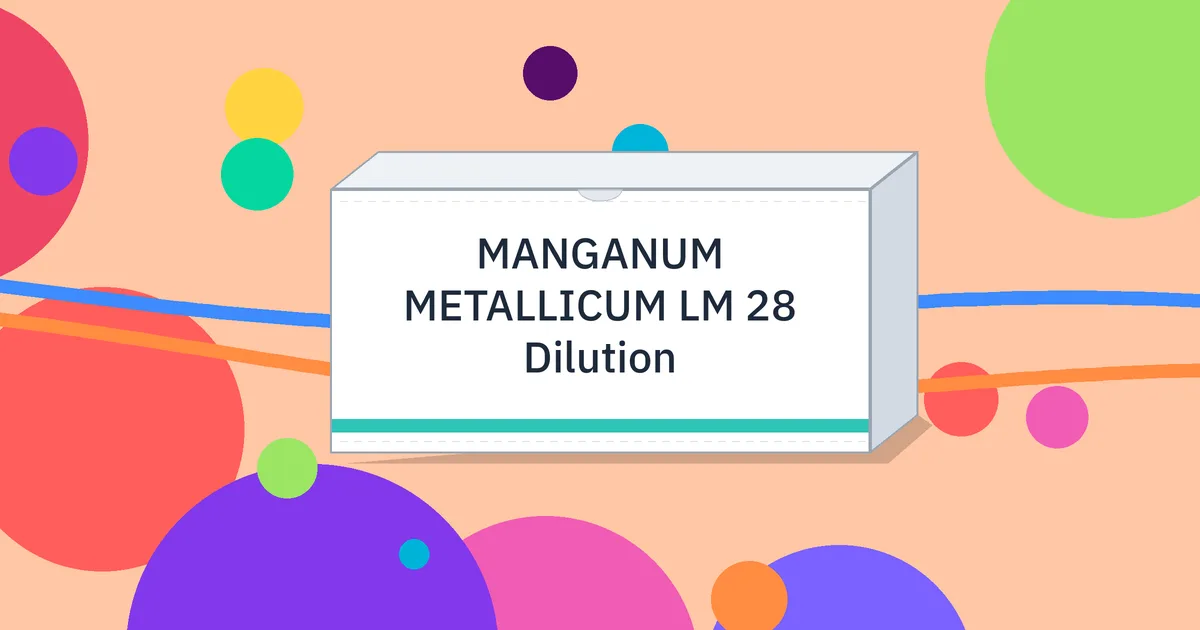 Symbolbild: Packung mit der Aufschrift MANGANUM METALLICUM LM 28 Dilution (PZN 12943445) – Verfügbarkeit und Bezug in Apotheken in Frankfurt am Main