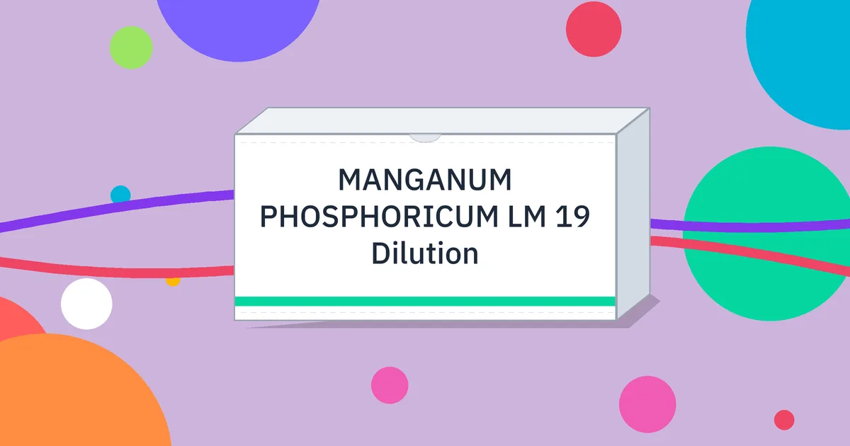 Symbolbild: Packung mit der Aufschrift MANGANUM PHOSPHORICUM LM 19 Dilution (PZN 12945645) – Verfügbarkeit und Bezug in Apotheken in Frankfurt am Main