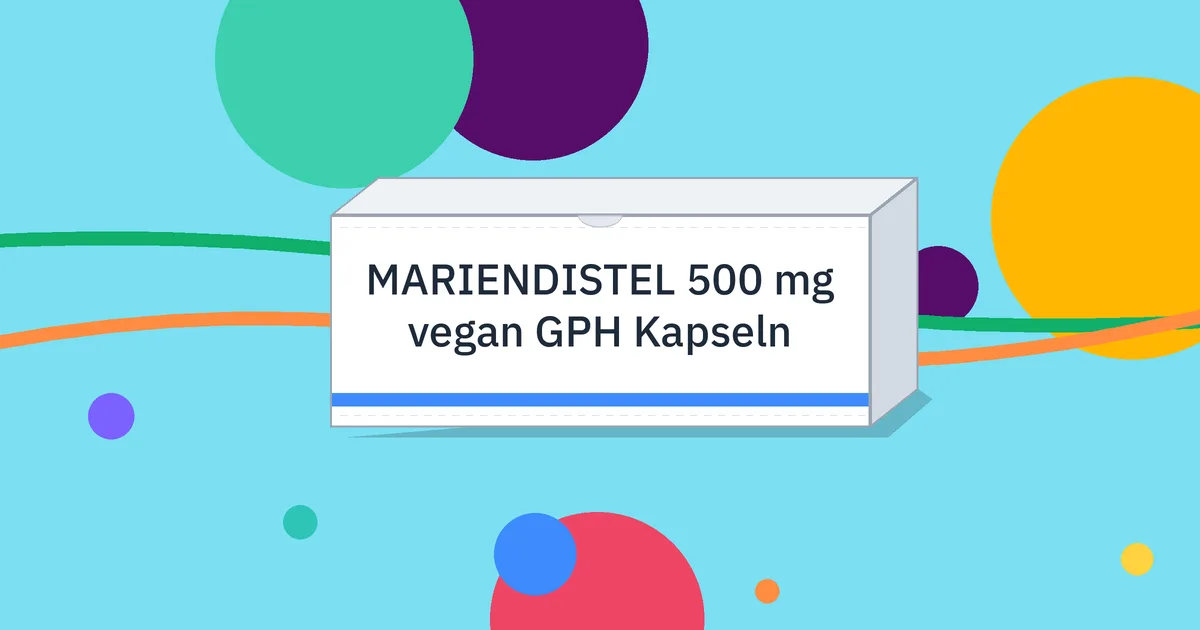Symbolbild: Packung mit der Aufschrift MARIENDISTEL 500 mg vegan GPH Kapseln (PZN 16362047) – Verfügbarkeit und Bezug in Apotheken in Frankfurt am Main