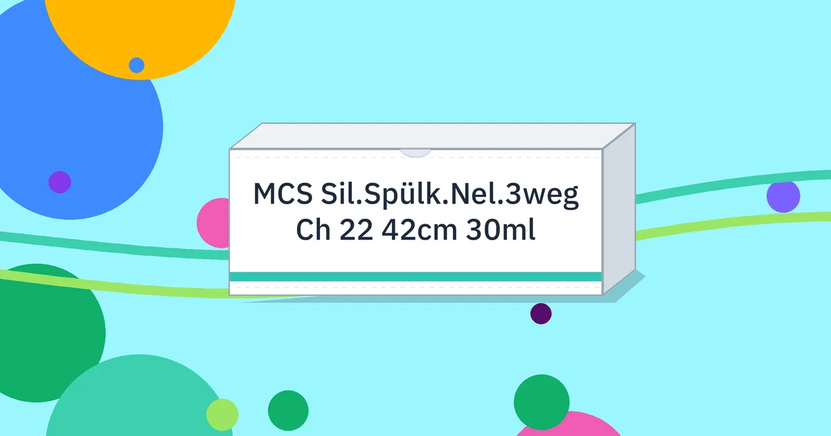 Symbolbild: Packung mit der Aufschrift MCS Sil.Spülk.Nel.3weg Ch 22 42cm 30ml (PZN 04802529) – Verfügbarkeit und Bezug in Apotheken in Frankfurt am Main
