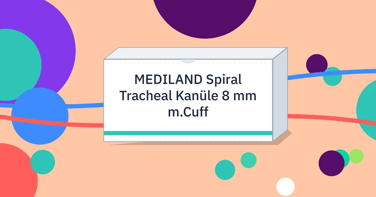 Symbolbild: Packung mit der Aufschrift MEDILAND Spiral Tracheal Kanüle 8 mm m.Cuff (PZN 05987399) – Verfügbarkeit und Bezug in Apotheken in Frankfurt am Main
