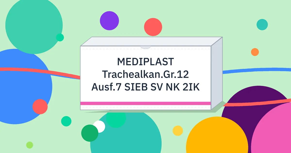 Symbolbild: Packung mit der Aufschrift MEDIPLAST Trachealkan.Gr.12 Ausf.7 SIEB SV NK 2IK (PZN 04527939) – Verfügbarkeit und Bezug in Apotheken in Frankfurt am Main