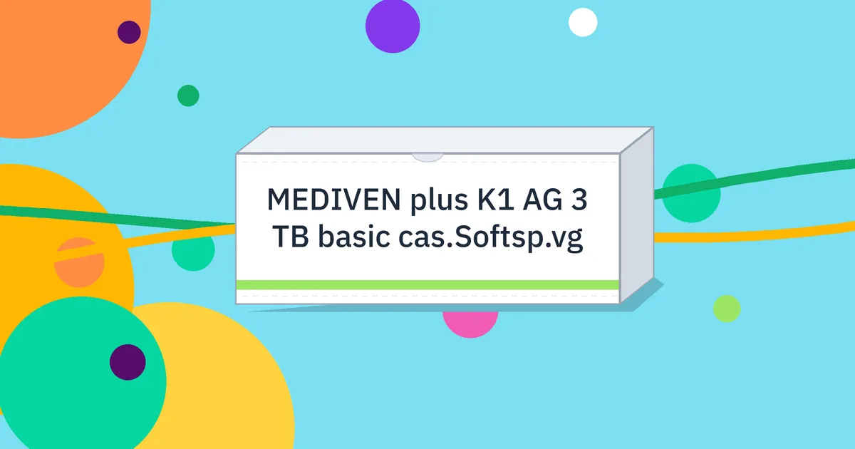 Symbolbild: Packung mit der Aufschrift MEDIVEN plus K1 AG 3 TB basic cas.Softsp.vg (PZN 15057299) – Verfügbarkeit und Bezug in Apotheken in Frankfurt am Main