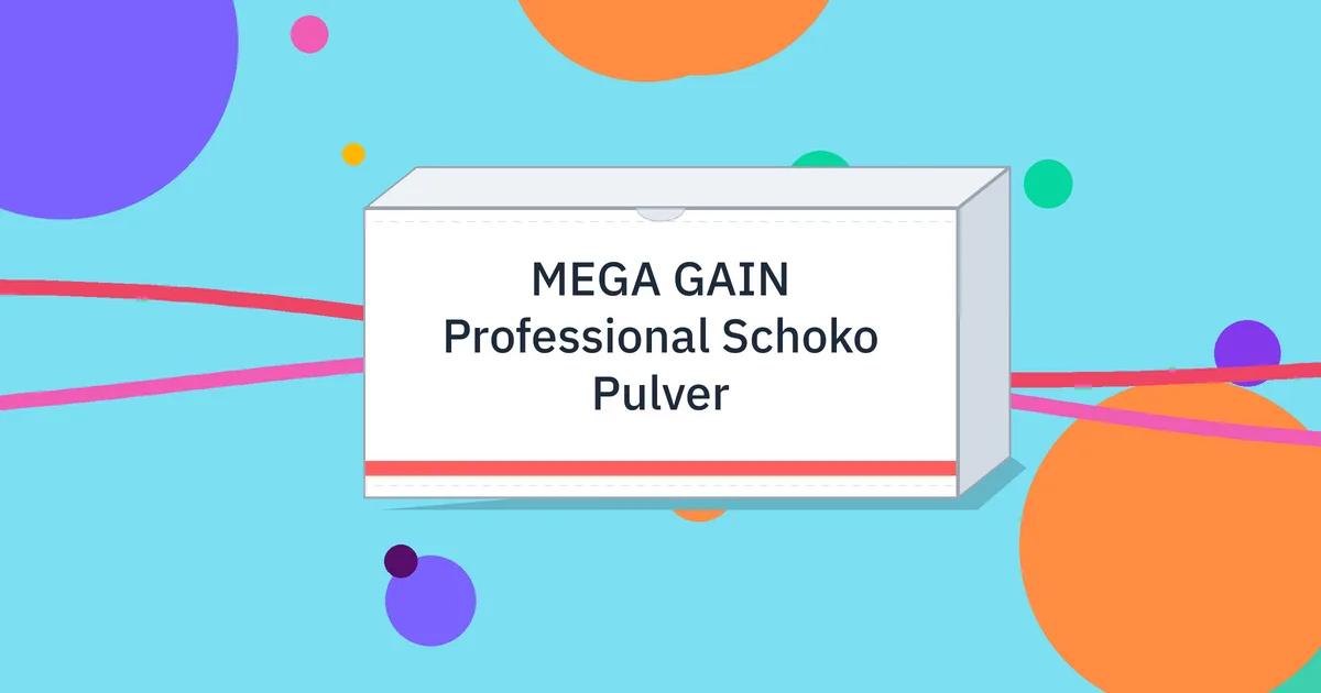 Symbolbild: Packung mit der Aufschrift MEGA GAIN Professional Schoko Pulver (PZN 07302129) – Verfügbarkeit und Bezug in Apotheken in Frankfurt am Main