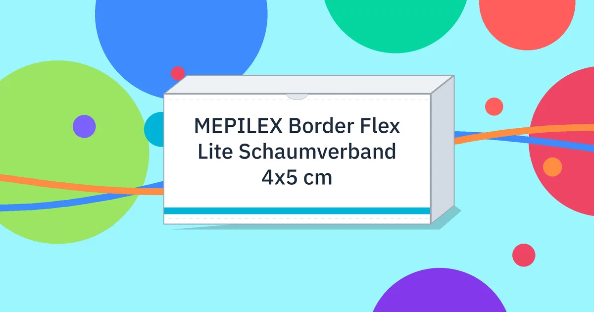Symbolbild: Packung mit der Aufschrift MEPILEX Border Flex Lite Schaumverband 4x5 cm (PZN 18719269) – Verfügbarkeit und Bezug in Apotheken in Frankfurt am Main