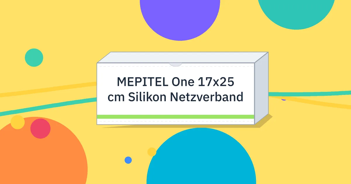 Symbolbild: Packung mit der Aufschrift MEPITEL One 17x25 cm Silikon Netzverband (PZN 19662548) – Verfügbarkeit und Bezug in Apotheken in Frankfurt am Main