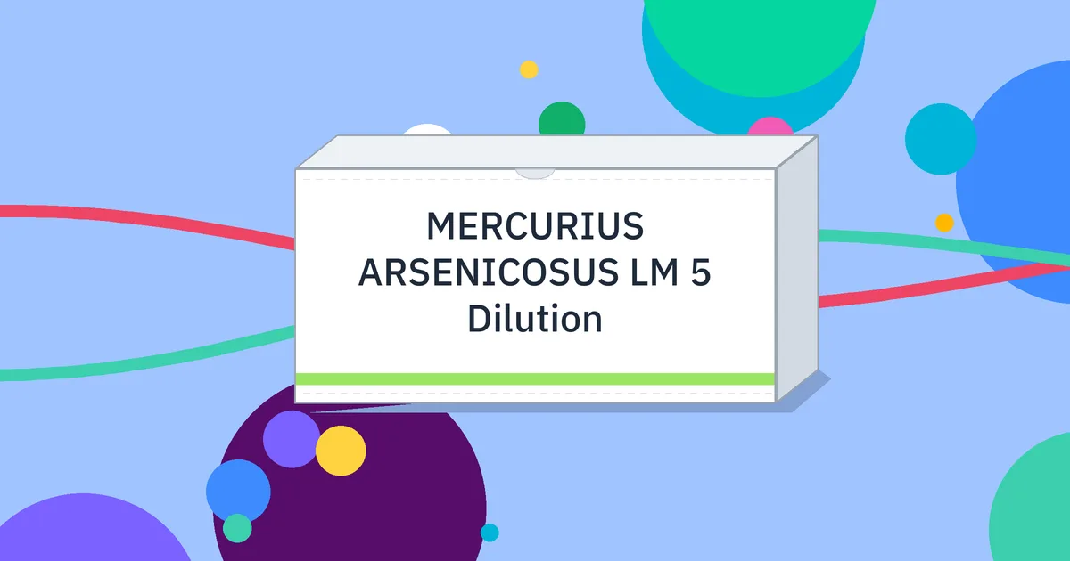 Symbolbild: Packung mit der Aufschrift MERCURIUS ARSENICOSUS LM 5 Dilution (PZN 13606000) – Verfügbarkeit und Bezug in Apotheken in Frankfurt am Main