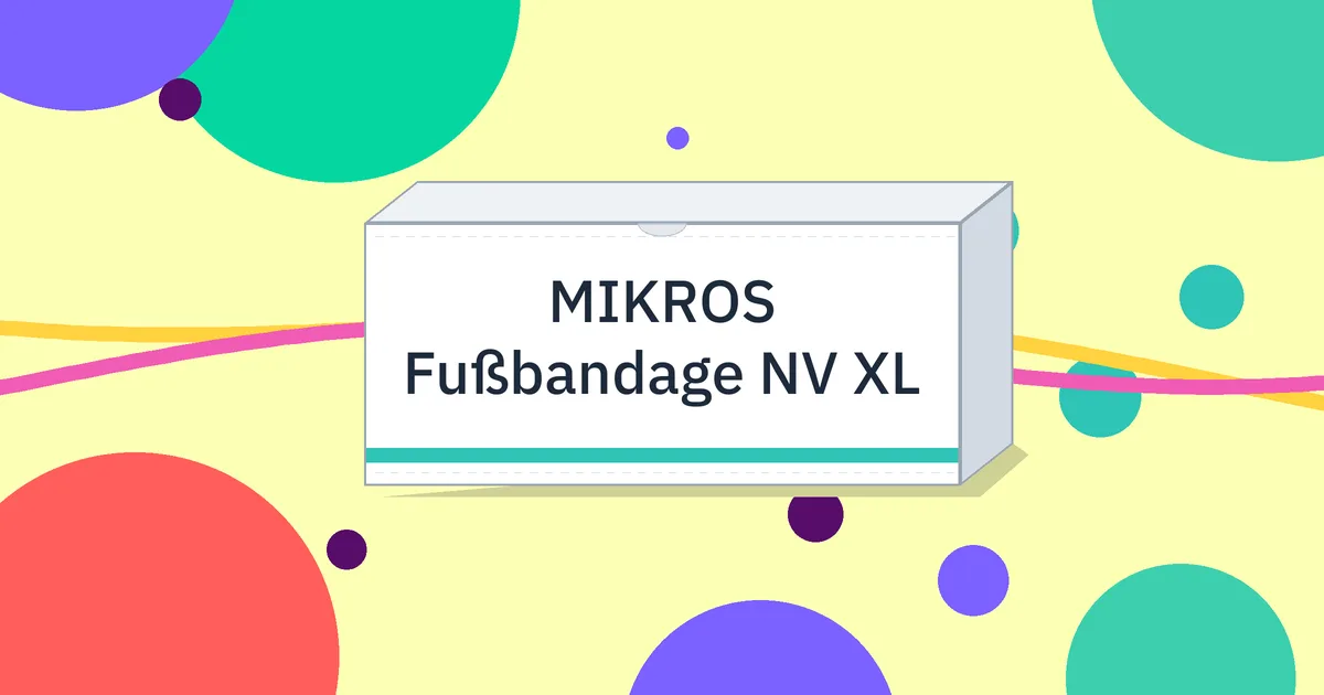 Symbolbild: Packung mit der Aufschrift MIKROS Fußbandage NV XL (PZN 03550617) – Verfügbarkeit und Bezug in Apotheken in Frankfurt am Main