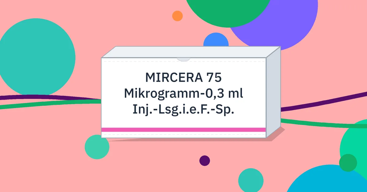 Symbolbild: Packung mit der Aufschrift MIRCERA 75 Mikrogramm-0,3 ml Inj.-Lsg.i.e.F.-Sp. (PZN 16861075) – Verfügbarkeit und Bezug in Apotheken in Frankfurt am Main