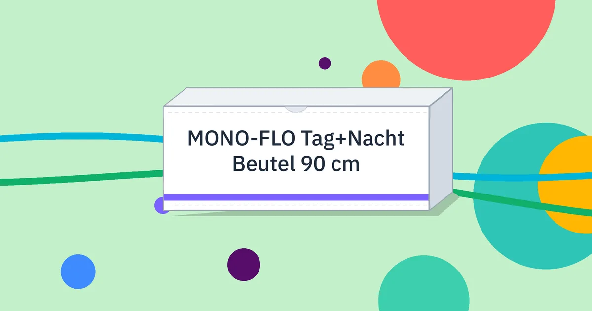 Symbolbild: Packung mit der Aufschrift MONO-FLO Tag+Nacht Beutel 90 cm (PZN 11136228) – Verfügbarkeit und Bezug in Apotheken in Frankfurt am Main