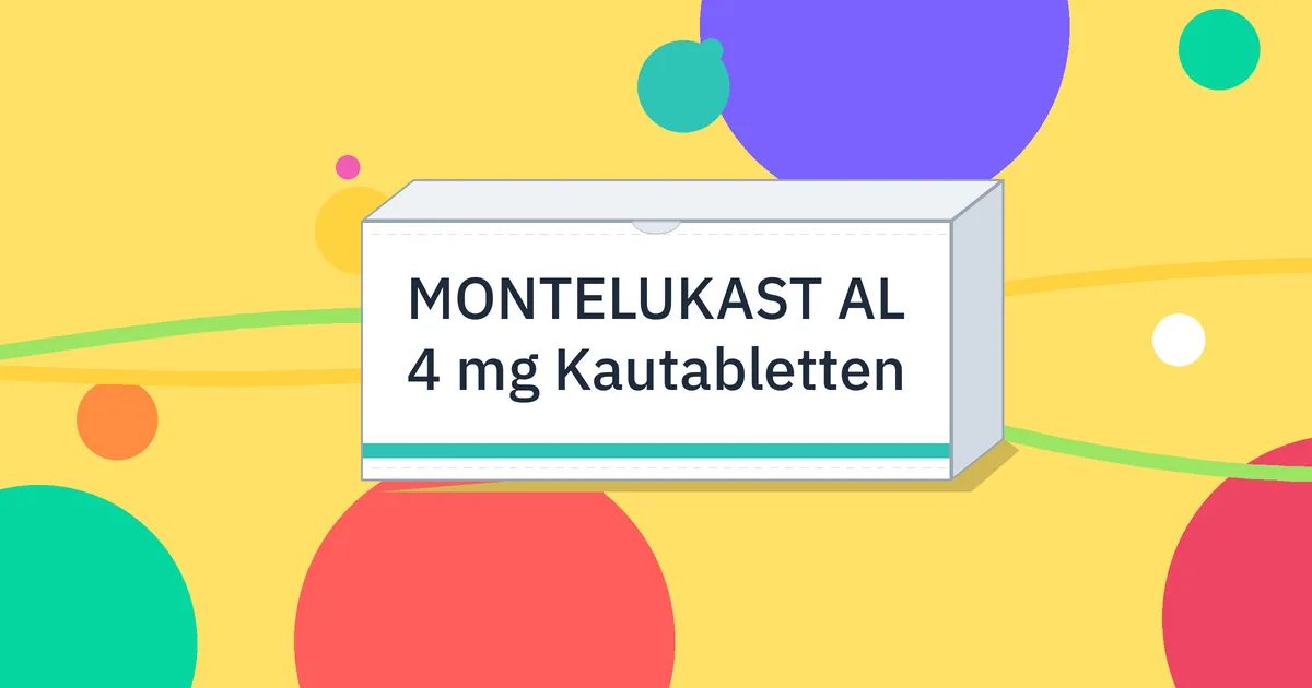 Symbolbild: Packung mit der Aufschrift MONTELUKAST AL 4 mg Kautabletten (PZN 09718414) – Verfügbarkeit und Bezug in Apotheken in Frankfurt am Main