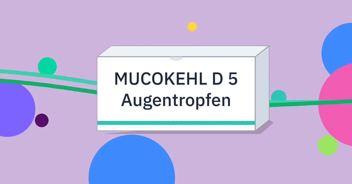 Symbolbild: Packung mit der Aufschrift MUCOKEHL D 5 Augentropfen (PZN 03206742) – Verfügbarkeit und Bezug in Apotheken in Frankfurt am Main