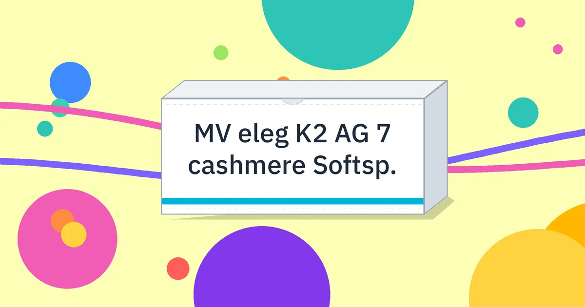 Symbolbild: Packung mit der Aufschrift MV eleg K2 AG 7 cashmere Softsp. (PZN 14680323) – Verfügbarkeit und Bezug in Apotheken in Frankfurt am Main