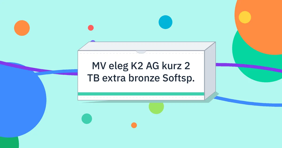 Symbolbild: Packung mit der Aufschrift MV eleg K2 AG kurz 2 TB extra bronze Softsp. (PZN 14716357) – Verfügbarkeit und Bezug in Apotheken in Frankfurt am Main