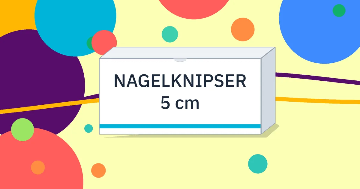 Symbolbild: Packung mit der Aufschrift NAGELKNIPSER 5 cm (PZN 09422151) – Verfügbarkeit und Bezug in Apotheken in Frankfurt am Main