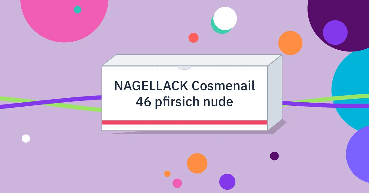 Symbolbild: Packung mit der Aufschrift NAGELLACK Cosmenail 46 pfirsich nude (PZN 11687968) – Verfügbarkeit und Bezug in Apotheken in Frankfurt am Main