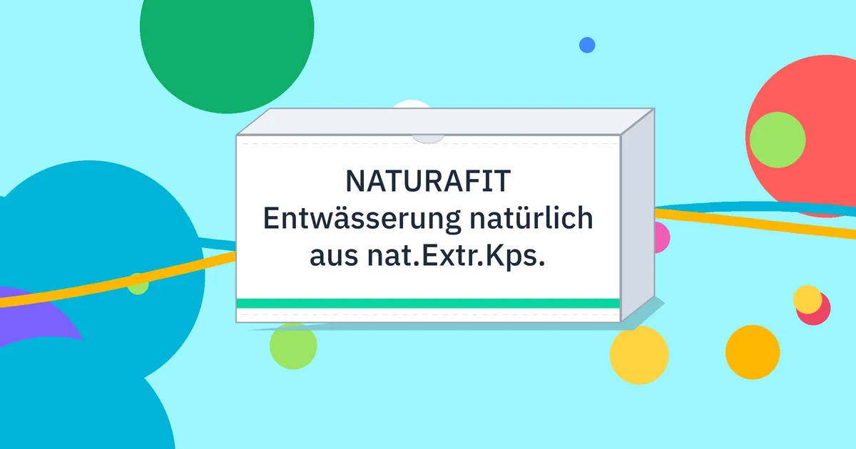 Symbolbild: Packung mit der Aufschrift NATURAFIT Entwässerung natürlich aus nat.Extr.Kps. (PZN 16864211) – Verfügbarkeit und Bezug in Apotheken in Frankfurt am Main