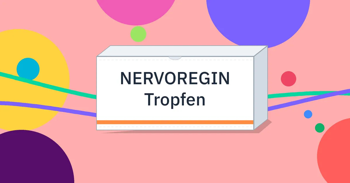 Symbolbild: Packung mit der Aufschrift NERVOREGIN Tropfen (PZN 03811006) – Verfügbarkeit und Bezug in Apotheken in Frankfurt am Main